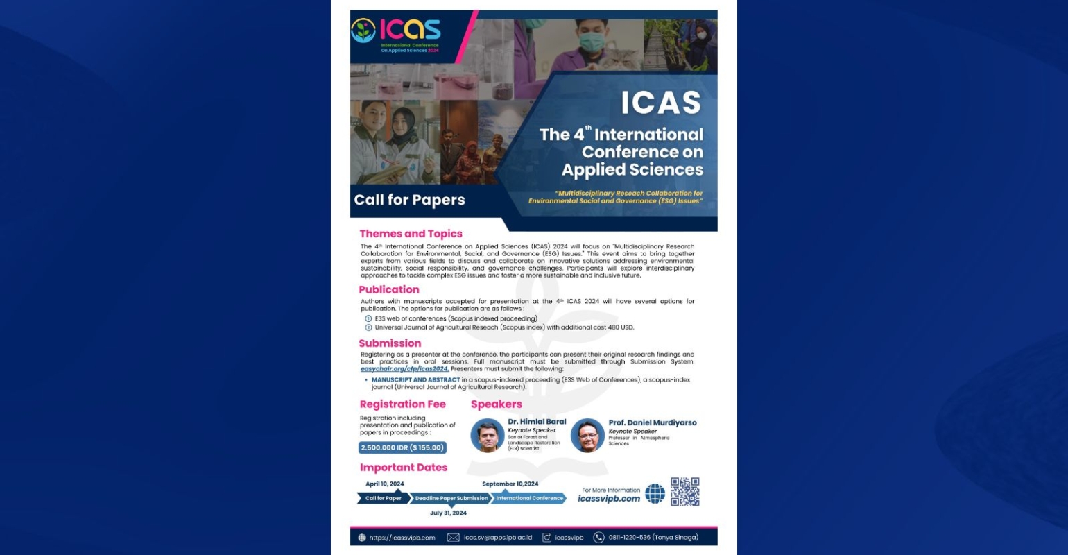 The 4ᵗʰ International Conference on Applied Sciences (ICAS) 2024 ...