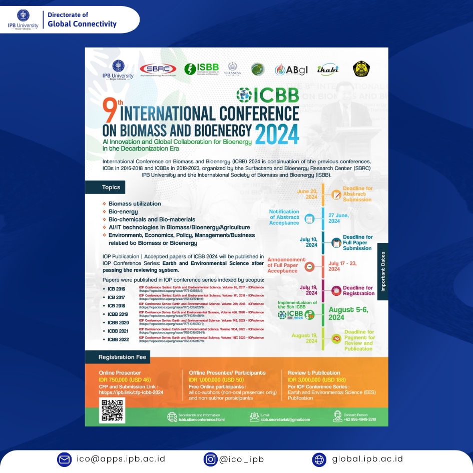 The 9th International Conference on Biomass and Bioenergy 2024 (ICBB ...